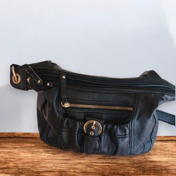 boc | Bags | Boc Born Concept Black Shoulder Bag With Gold Hardware ...